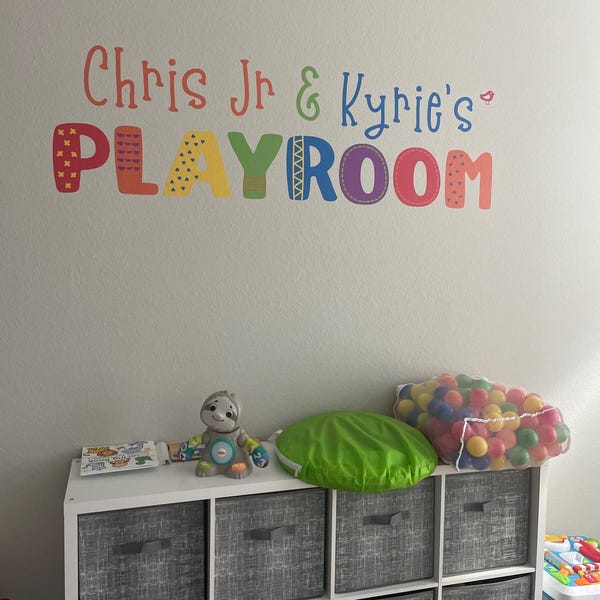 Playroom Vinyl Decal With Personalized Names | Children Bedroom Wall ...