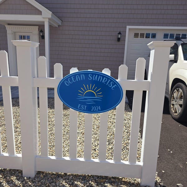 Personalized Beach House Sign - Custom Quarterboard PVC Coastal Sign ...