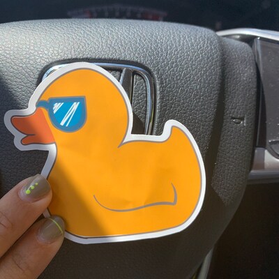 Cool Duck Sticker, Yellow Duck Sticker, Rubber Duck Sticker, Duck ...