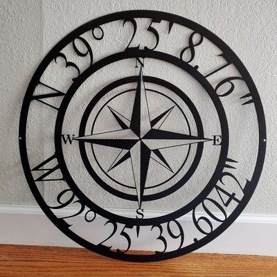 Compass Custom Outdoor Metal Wall Art Decor - Etsy