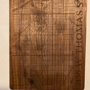 Personalized Map Cutting Board Walnut Maple Cherry Our - Etsy