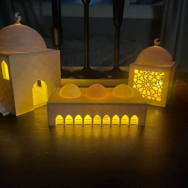 Al-noor Collection | Set of 3 Mini Masjid Lanterns Islamic Home Decor ...