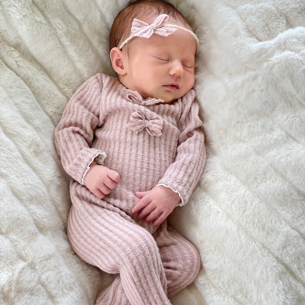 Newborn Boy Romper- "charlie" Blue Footed Romper. Newborn Boy Photo ...