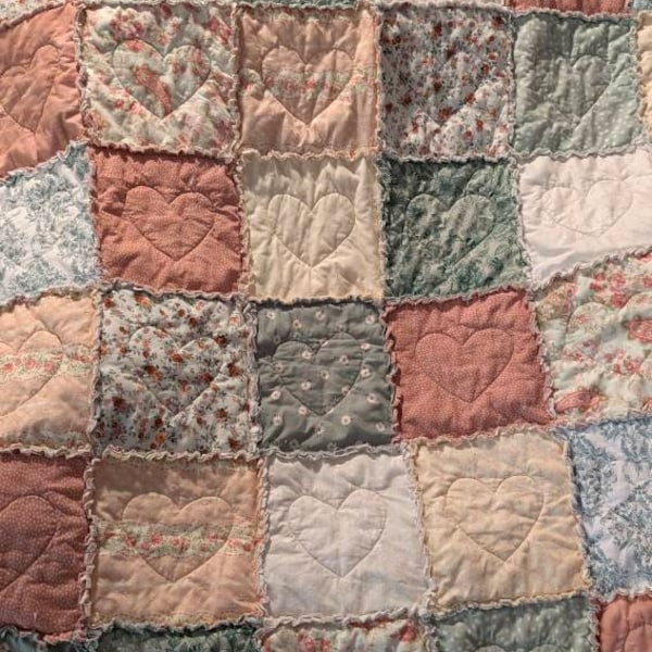 Heart Rag Quilt Pattern: Patchwork Template (PDF Download) - Etsy