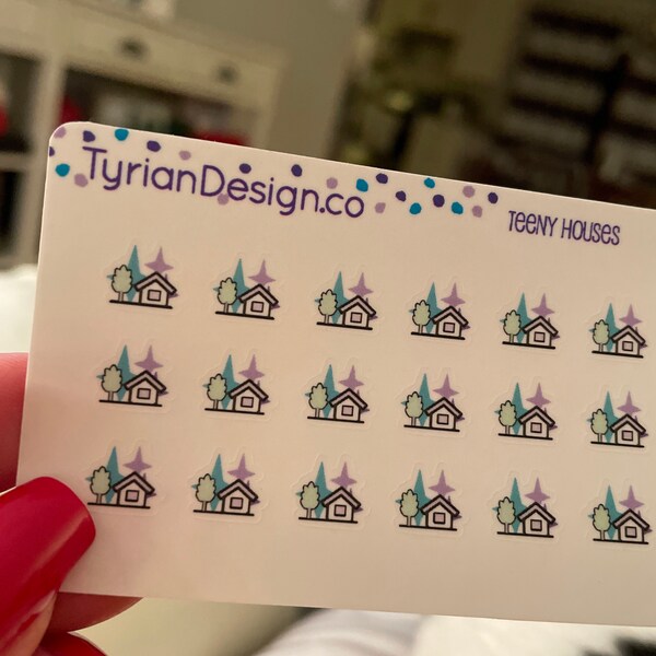 House Stickers - Tiny House Stickers on a Mini Sheet - Great for Small ...