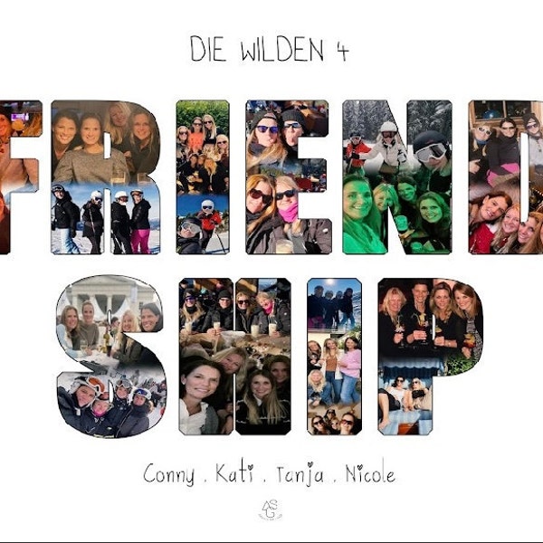 Buy Custom Friends Word Photo Collage, Best Friend Birthday Gift ...