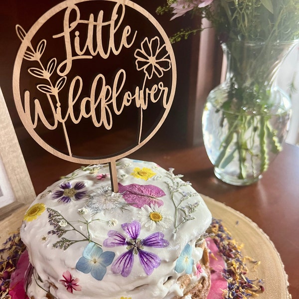 Little Wildflower Cake Topper Birthday Cake Topper Floral Baby Shower ...