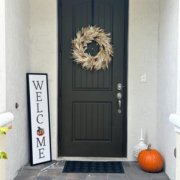 Everyday Farmhouse Greenery Eucalyptus Wreath Cottage Front Door Décor ...