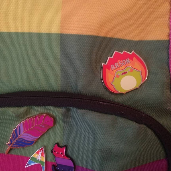 Bi Bisexual Pride Feather Enamel Pin LGBT - Etsy