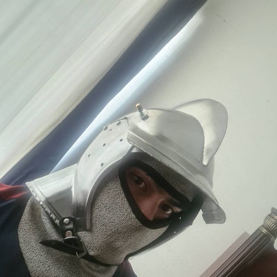 Medieval Barbuta Chainmail Helmet Steel Barbute Helmet LARP Costume ...