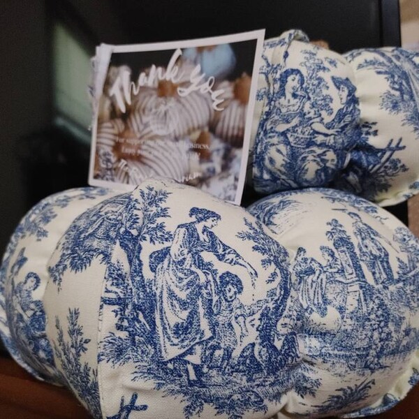 Black and Cream Toile Christmas Tree Ornaments - Etsy