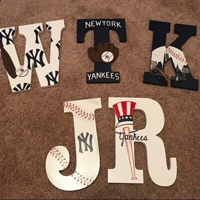 Custom Letters Name Sign NEW YORK YANKEES Hand-painted Wood Letters ...