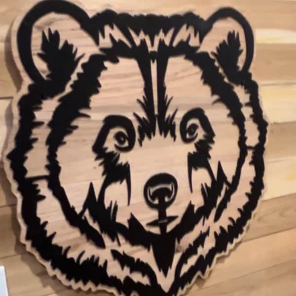 Metal Grizzly Bear Face Wall Art - Etsy