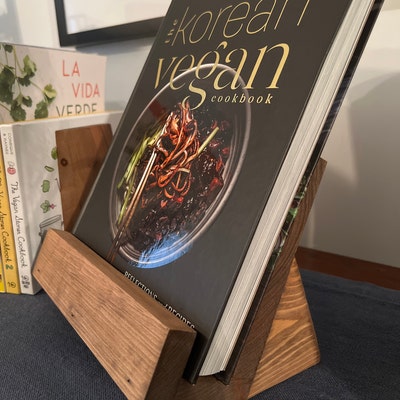 Rustic Wooden Cookbook Stand, Recipe Holder, Cookbook Display - Etsy