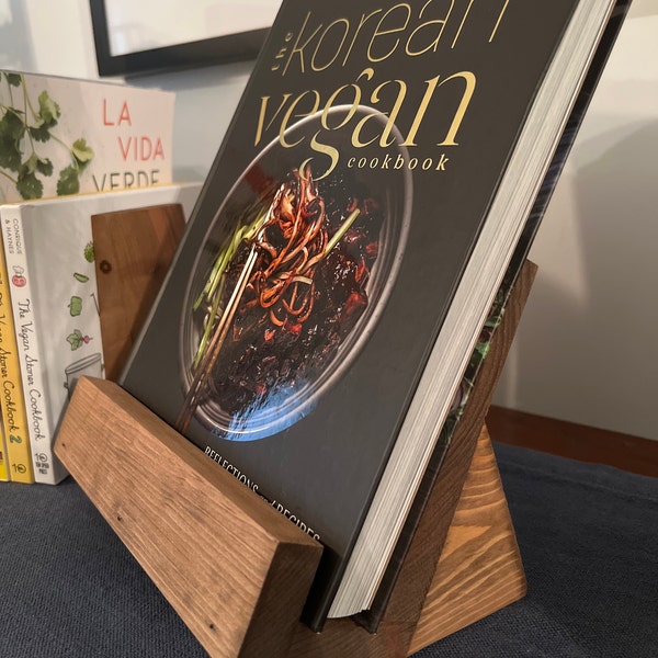 Rustic Wooden Cookbook Stand, Recipe Holder, Cookbook Display - Etsy