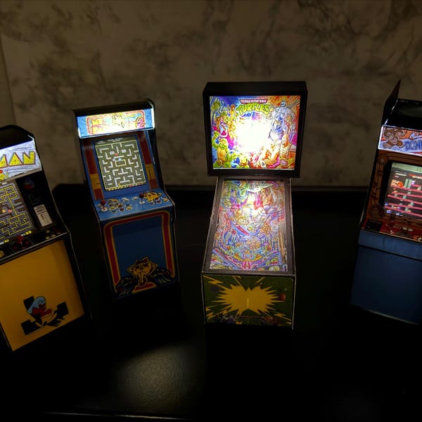 1/12 Scale Pinball Machine, Handmade Miniature Dollhouse, 80s 90s Retro ...