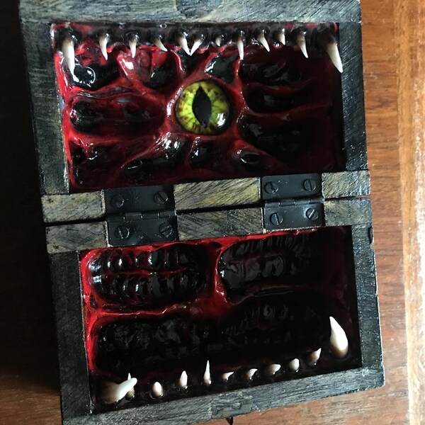 Red Brown Arched Wood Mimic Box - Etsy