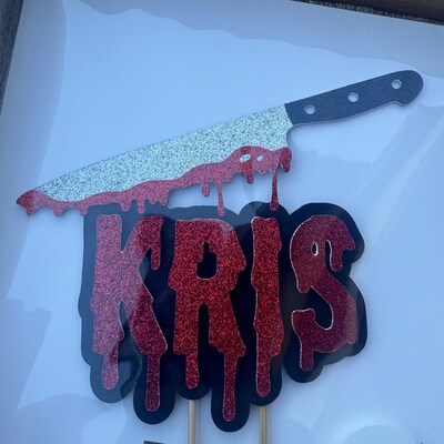 Horror Knife Cake Topper/horror Cake Topper/halloween Happy Birthday ...