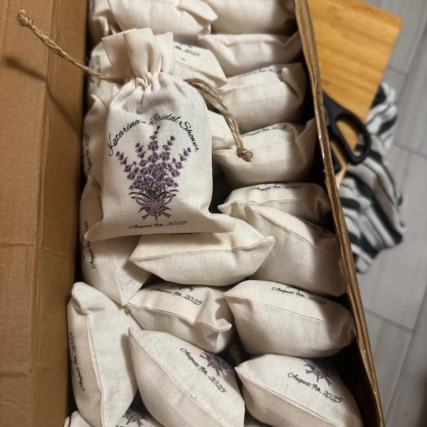 Personalized Lavender Sachet Favor | Custom Name Wedding, Engagement ...