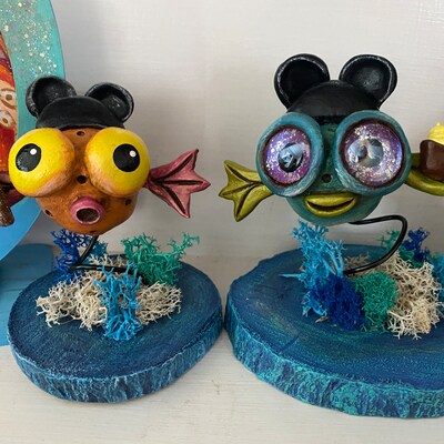 Large Pufferfish Sculpture: Puffer Fish Lover Gift, Tropical Tiki Bar ...