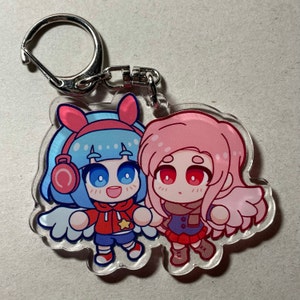 Chibi Acrylic Keychains Commission double-sided Charmcustom - Etsy