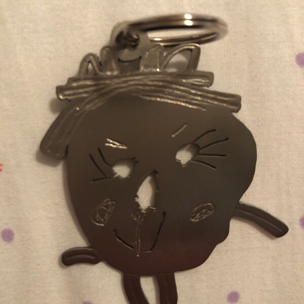 Your Child's Drawing on Key Chain for DAD, Durable Sentimental Keychain ...