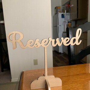 Freestanding Reserved Table Sign, 6.25 or 12 Maple MDF Wood Black - Etsy