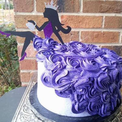 Sitting Lady Cake Topper, Glamour Girl Cake Topper, Diva Cake Topper ...