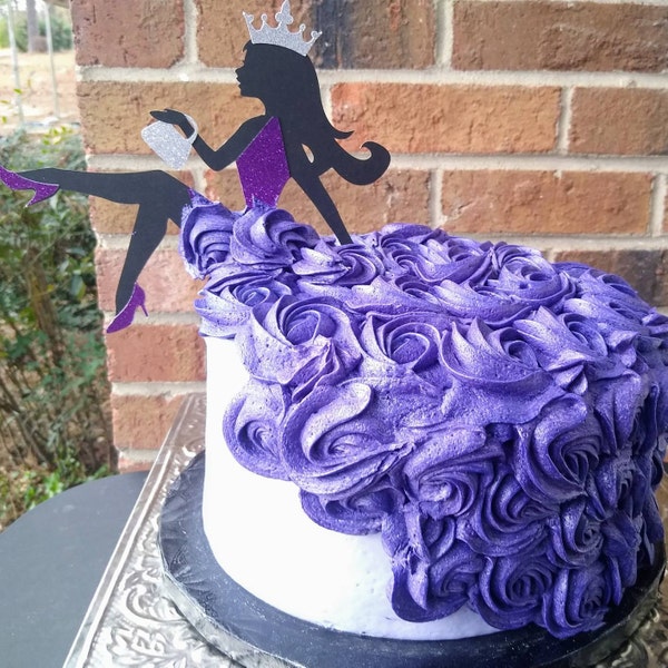 Sitting Lady Cake Topper, Glamour Girl Cake Topper, Diva Cake Topper ...