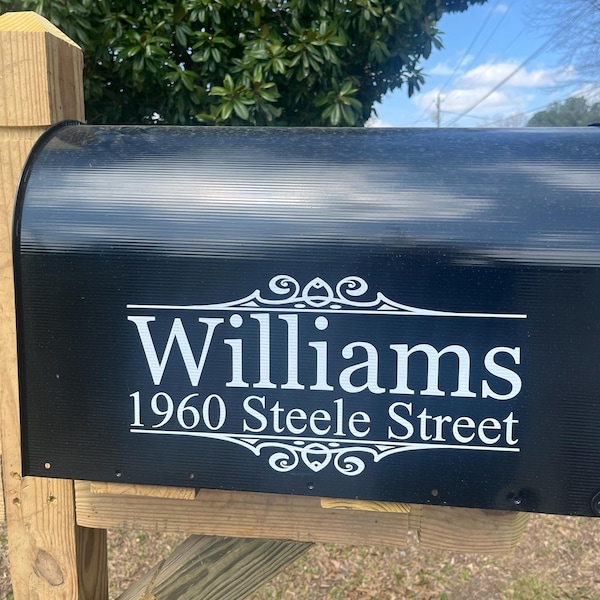 Custom Monogram Mailbox Vinyl Decal - Custom Monogram Mailbox Vinyl ...