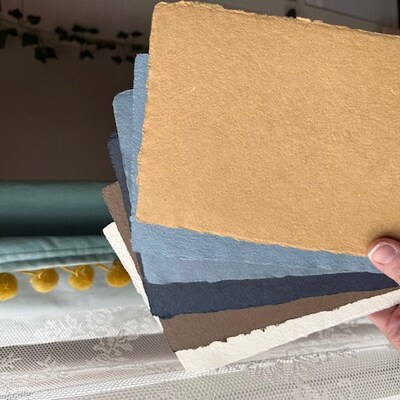 Handmade Envelopes A7 5x7 Brown Cards Deckle Edge Abaca & Cotton ...