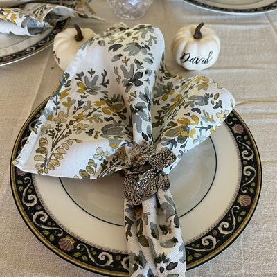 Herb Napkin Ring Set of 8 for All Occasions Thanksgiving New Year's ...