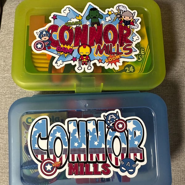 Superhero Name Sticker, Custom Waterproof Vinyl Decal, Comic Hero Theme ...