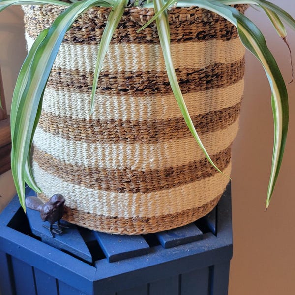 Assorted Handwoven African Basket // Fine Weave Storage Plant Basket ...