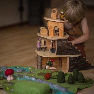 Wool Play Mat Gift Felt Bridge, Waldorf River Felt Play Mat, Needle ...