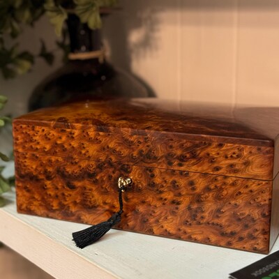 Moroccan Handmade Thuya Wood Burl Keepsake / Jewellery / Memory Box ...