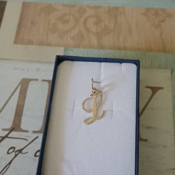 10k Solid Gold Initial Pendant Necklace - Letter Jewelry Gift - Etsy