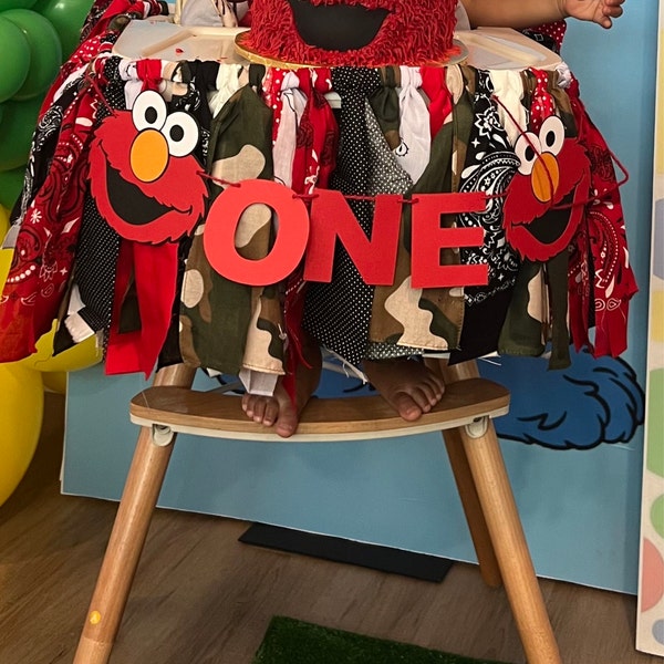 Elmo Two Highchair Banner/ Elmo Sesame Street Banner / Two Elmo Banner ...