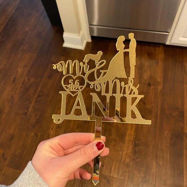 Customized Wedding Cake Topper, Personalized Cake Topper for Wedding ...