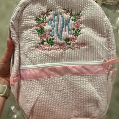 Monogrammed Seersucker Lunch Box, Personalized Child's Lunch Box ...