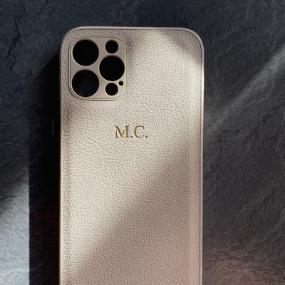 Personalized Gold Initial Leather Custom Monogram Embossed Engraved ...