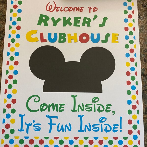INSTANT DOWNLOAD Editable Mouse Clubhouse 8x10 Come Inside Welcome ...