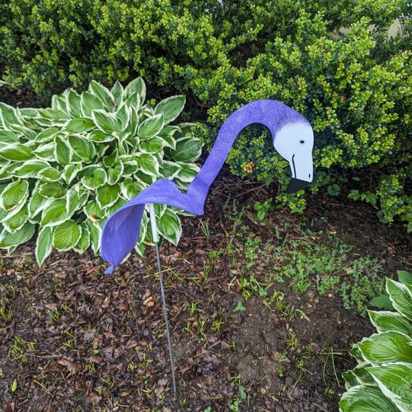 1 Large Egret Black Beak Bobbing Bird PVC Dancing Balancing Sculpture ...