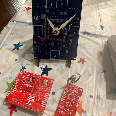 Vintage Punched Computer Punch Card on Mini CD on Circuit Board Clock ...