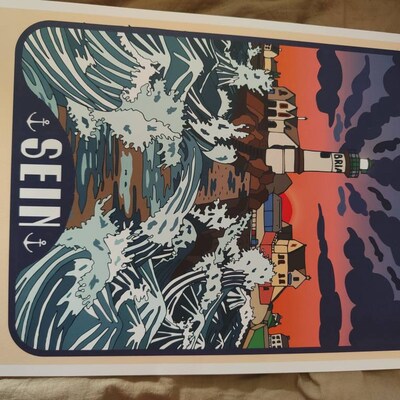 Poster A3 Phare POINTE ST MATHIEU. Serie Phares - Etsy France