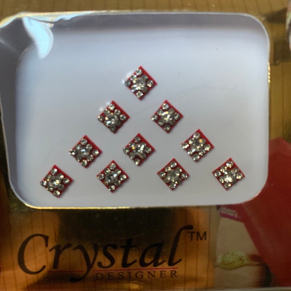Red Color Teardrop Diamond Bindis, Makeup Bindis, Crystal Bindis, Face ...
