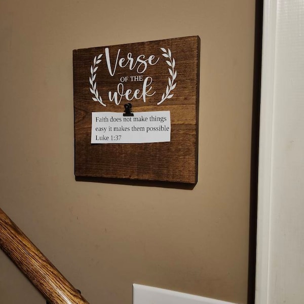 Bible Verse of the Week Clipboard Sign, Bible Verse Holder, Prayer ...