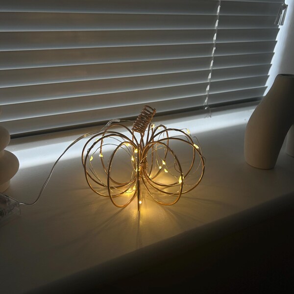 Wire Pumpkin Decor With Lights, Halloween Decorations, Pumpkin Decor ...