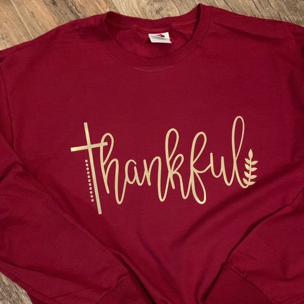 Thankful SVG, Thankful With Cross SVG, Thanksgiving SVG, Fall Svg, Eps ...