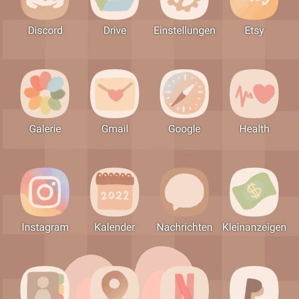 Cute Neutral Hand Drawn Ios & Android App Icons | Home Screen Set ...